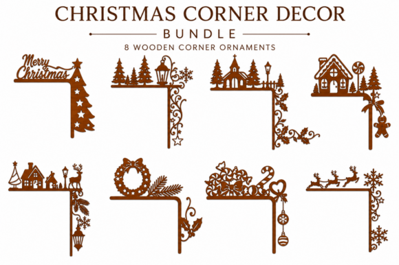 Christmas Door Corner SVG Laser Cut File · Creative Fabrica
