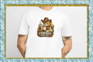 Cowboy Cat Drinking Coffee Sublimation Graphic by larisaetsy · Creative ...