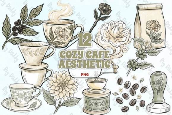 Cozy Cafe Aesthetic PNG Graphic by Big Daddy · Creative Fabrica
