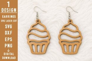 Cupcake Earrings SVG Laser Cut File · Creative Fabrica