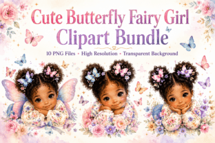Cute Butterfly Fairy Girl Clipart Graphic by chompooraksa · Creative ...