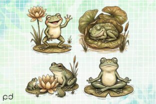 Cute Frog Lily Clipart Graphics Graphic by Padma.Design · Creative Fabrica