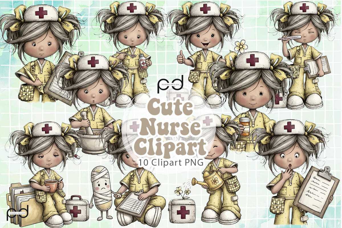 Cute Nurse Clipart Graphics Graphic by Padma.Design · Creative Fabrica