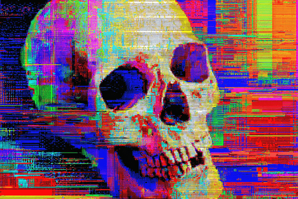 Cyber Skull Glitch Digital Artwork Graphic by TheDesignerDesigne ...