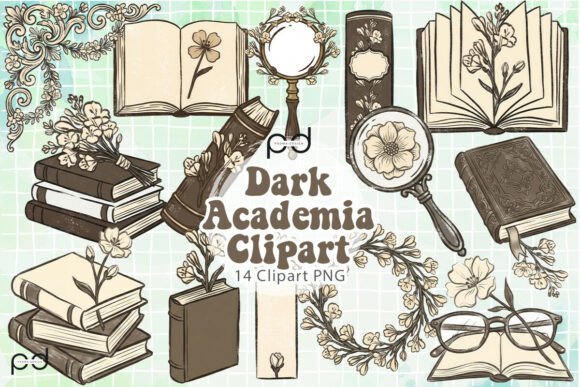Dark Academia Clipart Graphics Graphic by Padma.Design · Creative Fabrica
