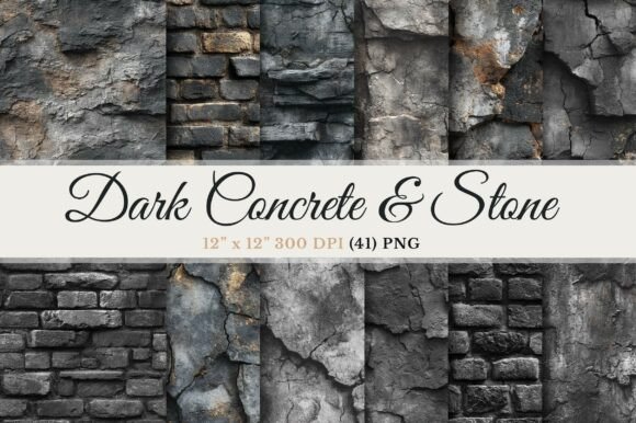 Dark Concrete & Stone Texture Seamless Graphic by Print Magic ...