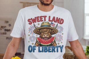 Funny Patriotic Highland Cow Sublimation Graphic by Mulew · Creative ...