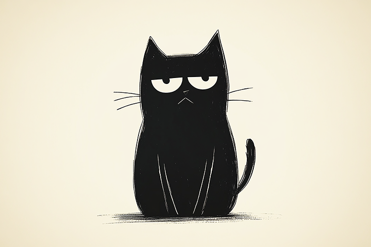 Grumpy Black Cat Clipart Graphic by TheDesignerDesigne · Creative Fabrica