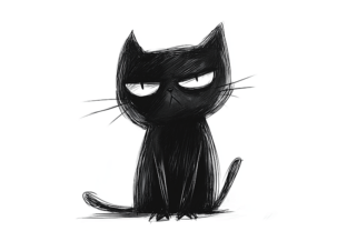 Grumpy Black Cat Clipart Graphic by TheDesignerDesigne · Creative Fabrica