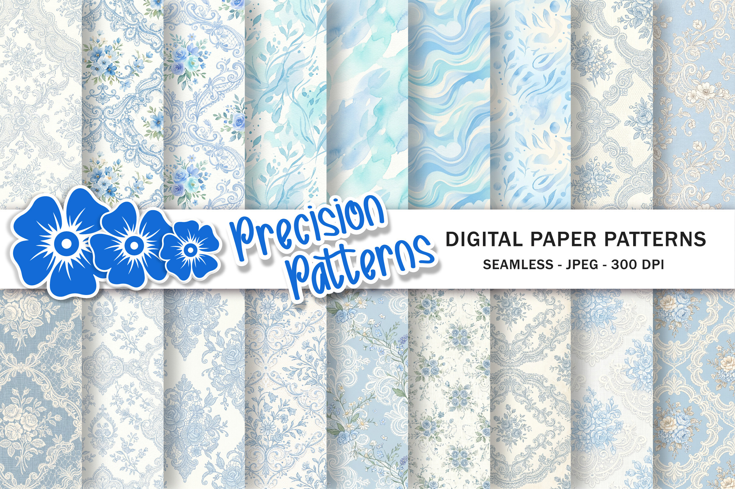 Harmony Basic Pastel Blue Digital Patter Graphic by Precision Patterns ...