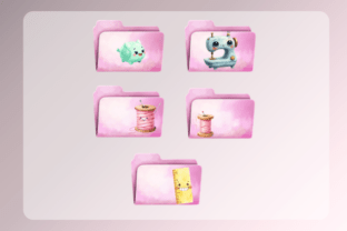 Kawaii Craft Desktop Icons Graphic by Shell Craft Digital · Creative ...