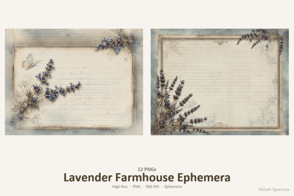 Lavender Farmhouse Ephemera Graphic by Velvet.Sparrow · Creative Fabrica