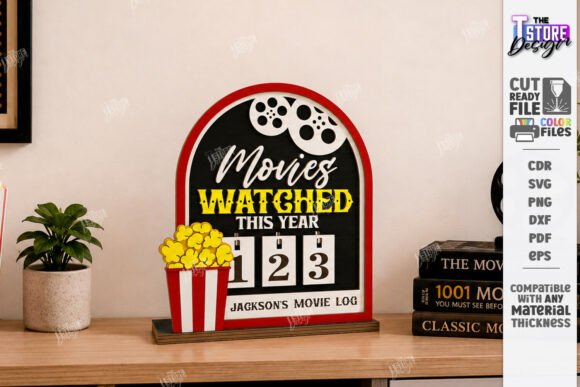 Movie Tracker Laser Cut | Cinema Movies · Creative Fabrica