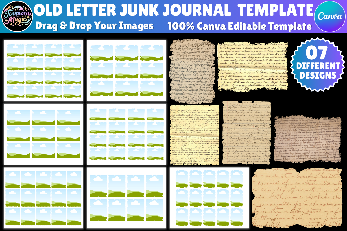 Old Letters Junk Journal Canva Editable Gráfico por Canva Magic ...