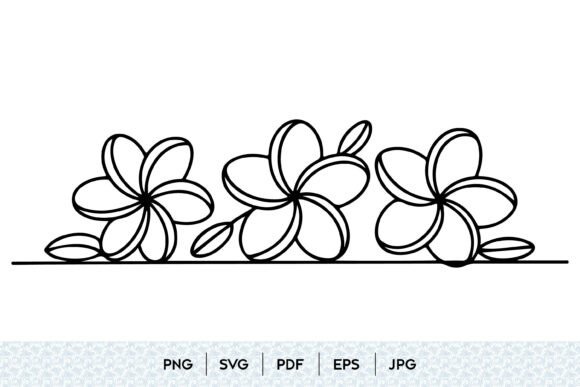 Plumeria Flower Border SVG Graphic by Team RAS · Creative Fabrica