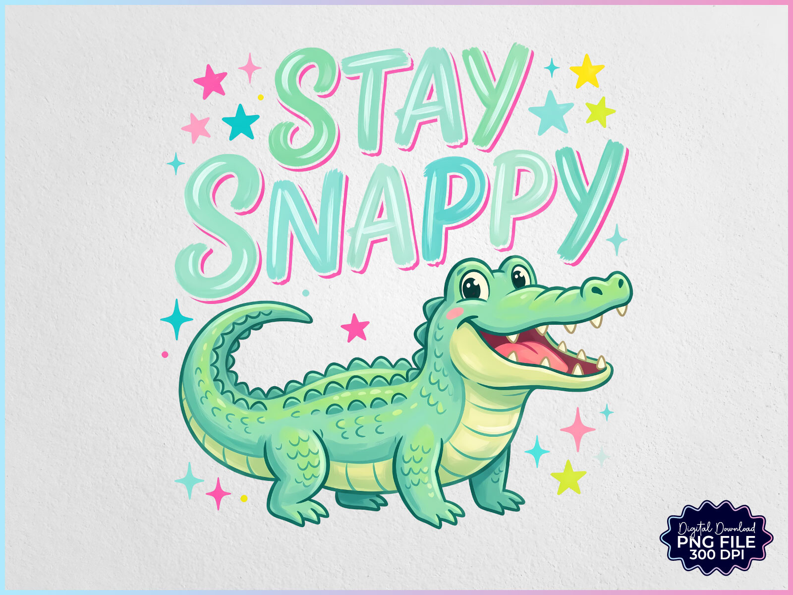 Preppy Stay Snappy Alligator PNG Graphic by Creative Community ...