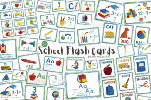 School Flash Cards Clipart Graphic by Markicha Art · Creative Fabrica