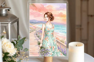 Summer Aesthetic Girl Clipart Watercolor Graphic by Kate’s Arts ...