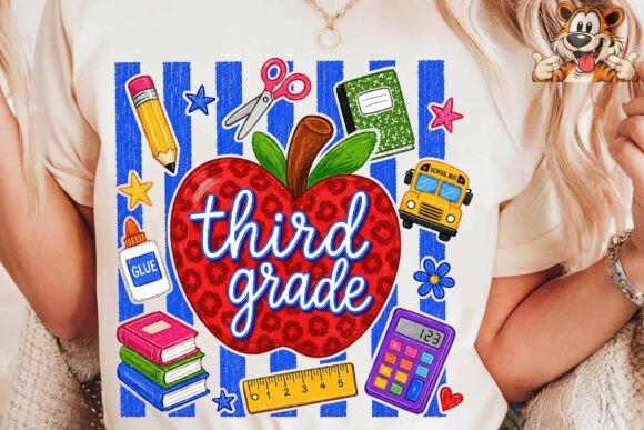 Third Grade Teacher Apple PNG Clipart Graphic by TigerDesigns ...