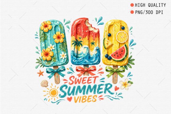 Tropical Popsicle Sweet Summer Vibes PNG Gráfico por RevolutionCraft ...