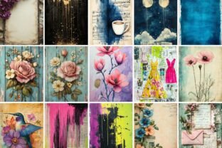 Vintage Cottagecore Floral Digital Paper Graphic by Attractions Artist ...