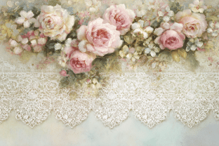 Vintage Lace Rose Floral Pattern Graphic by TheDesignerDesigne ...