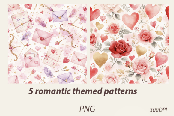 5 Romantic Pattern Pngs Graphic by Pika designs · Creative Fabrica