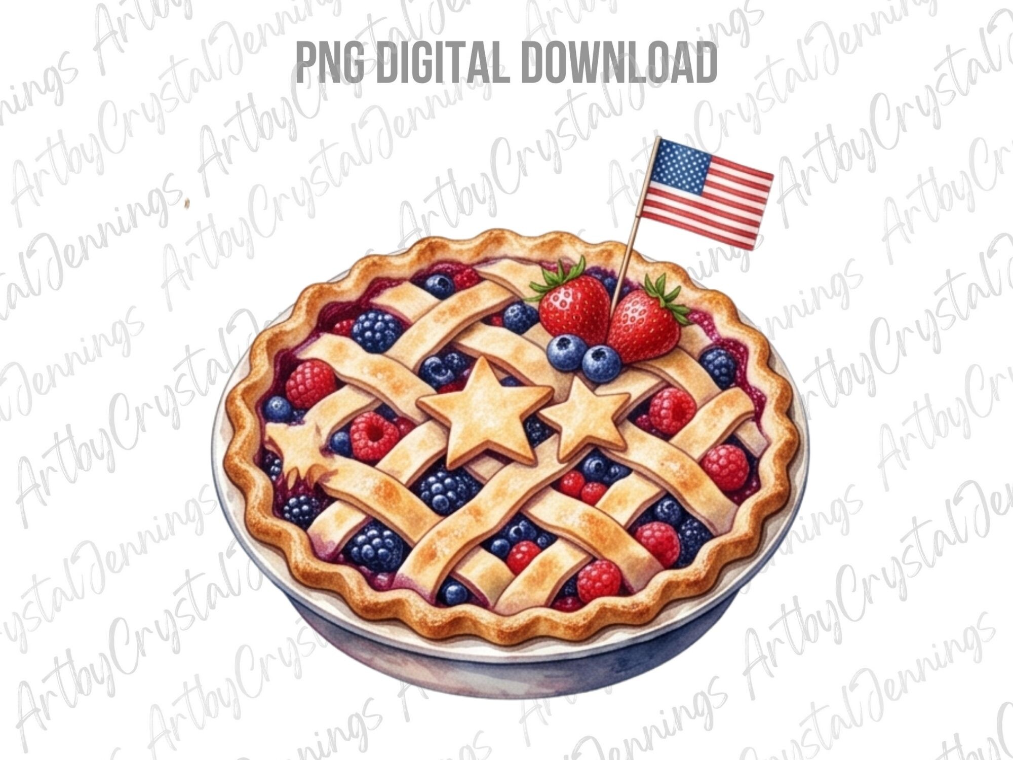 American Patriotic Berry Pie PNG Graphic by ArtbyCrystalJennings ...