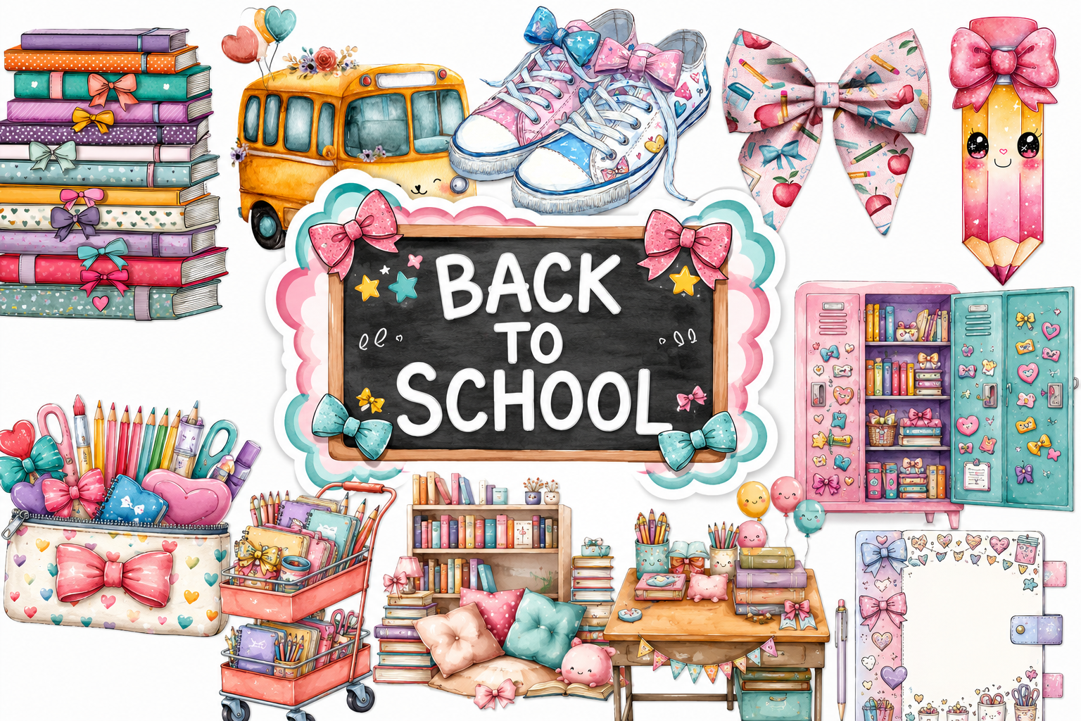 Back to School Watercolor Mockup Bundle Graphic by clipart · Creative ...