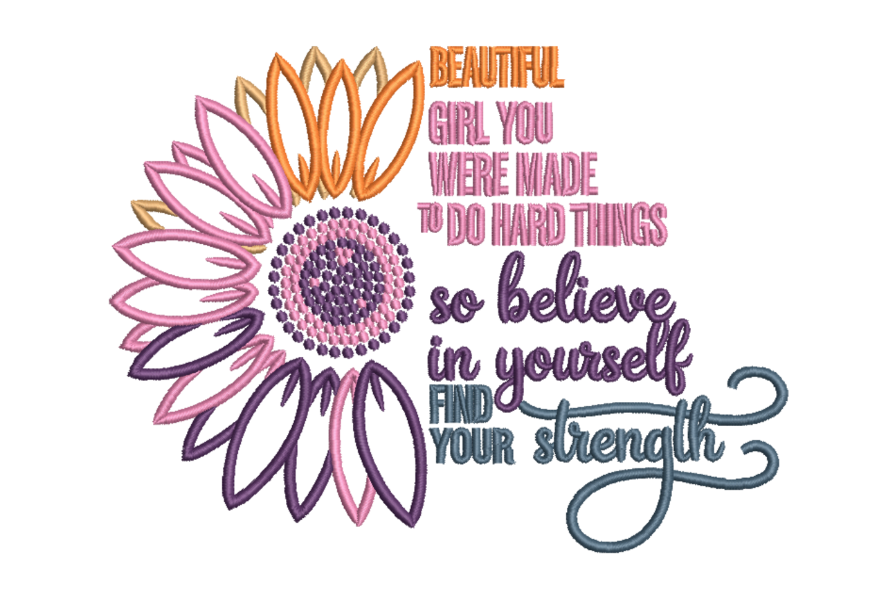 Beautiful Girl – Sunflower Quote · Creative Fabrica