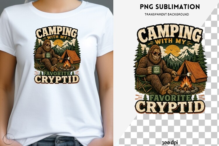 Bigfoot Camping Png Design for T-shirts Graphic by Tanya Kart ...