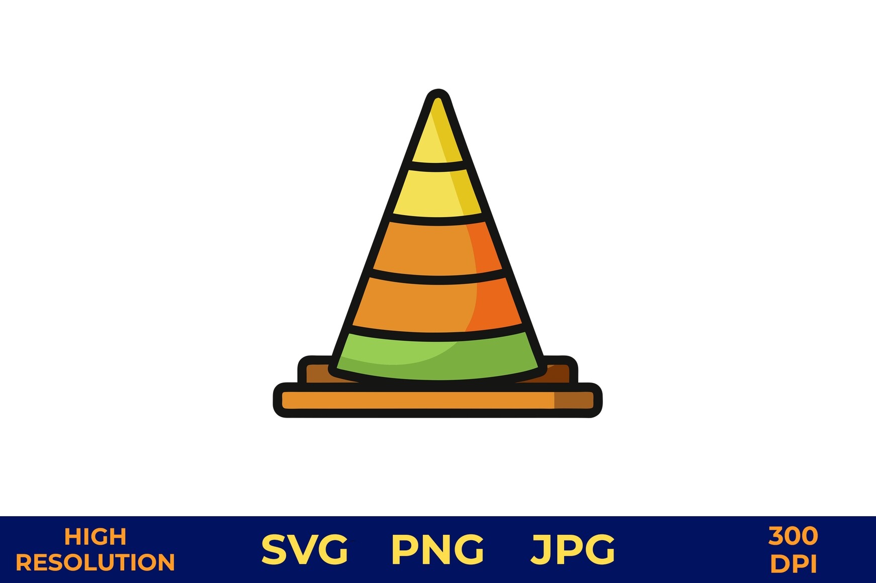 Bright Vector Cone for Road Safety Signs Graphic by designcrafts ...