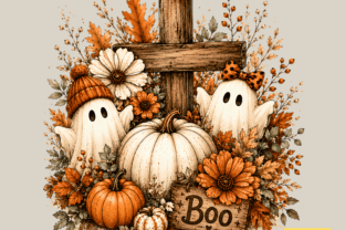 Christian Fall Ghost Pumpkin Cross PNG Graphic by SvgCuttingShop ...