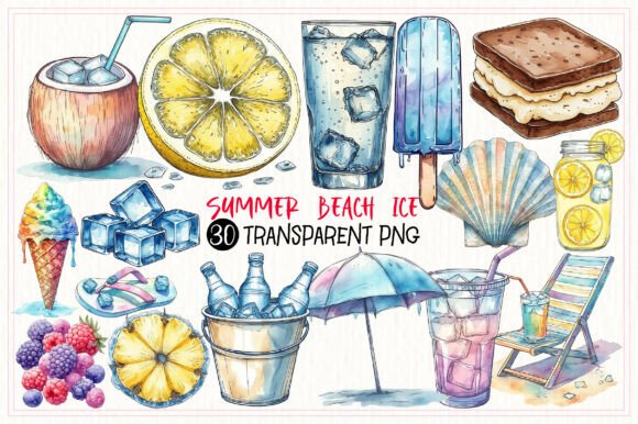 Cold Summer Beach Ice Clipart Graphic by Motixa Art · Creative Fabrica
