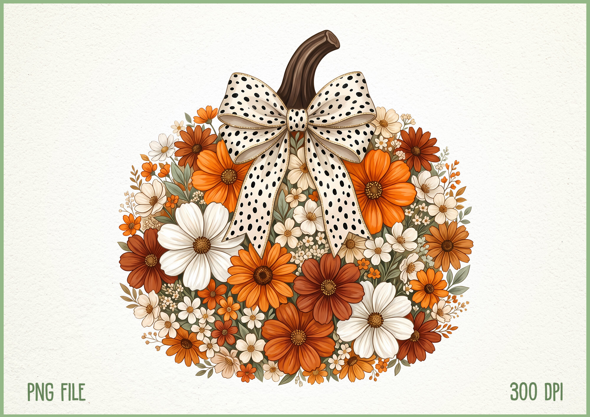 Coquette Floral Pumpkin PNG Graphic by SoftInk Studio · Creative Fabrica