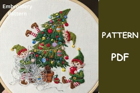 Cute Embroidery Pattern PDF Graphic by MissBee · Creative Fabrica
