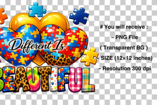 Different is Beautiful Autism PNG Graphic by Trendy PNG Co. · Creative ...