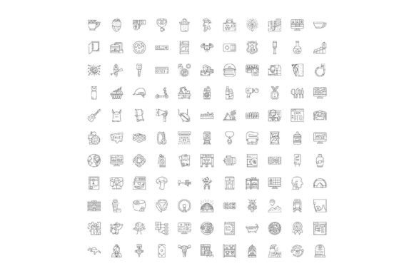 Diverse Collection of Outline Icons Illu Graphic by pikepicture ...