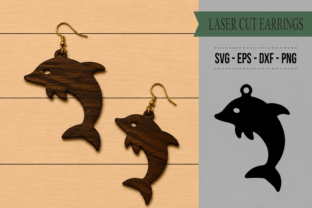 Dolphin Wooden Earrings SVG Laser Cut · Creative Fabrica