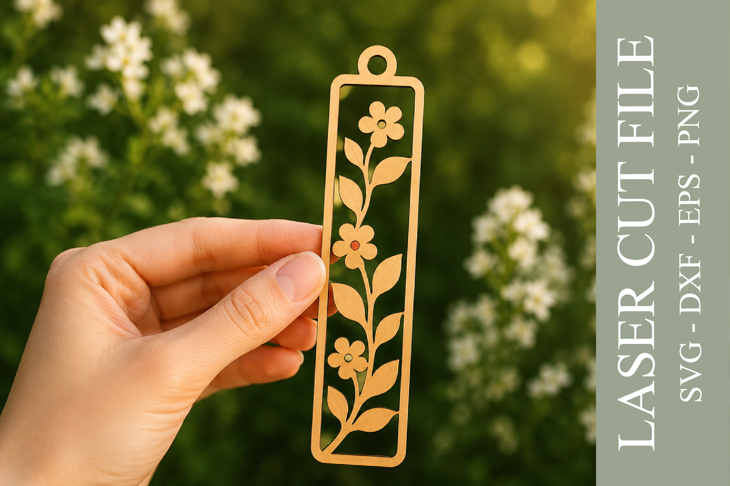 Floral Bookmark Laser Cut File · Creative Fabrica