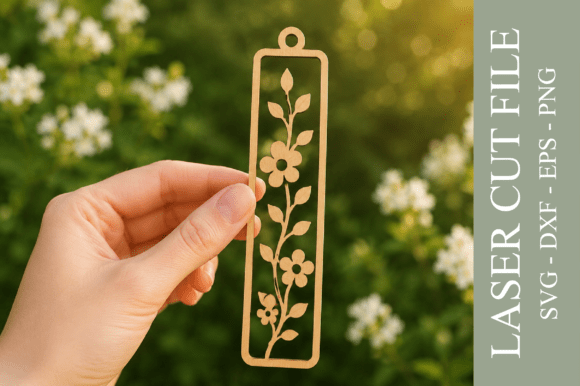 Floral Bookmark SVG, Laser Cut File · Creative Fabrica
