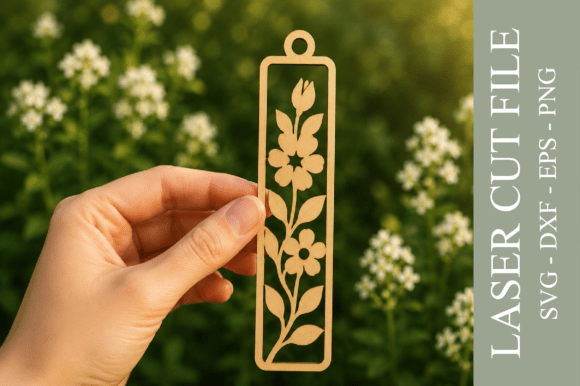 Floral Bookmark SVG, Laser Cut File · Creative Fabrica