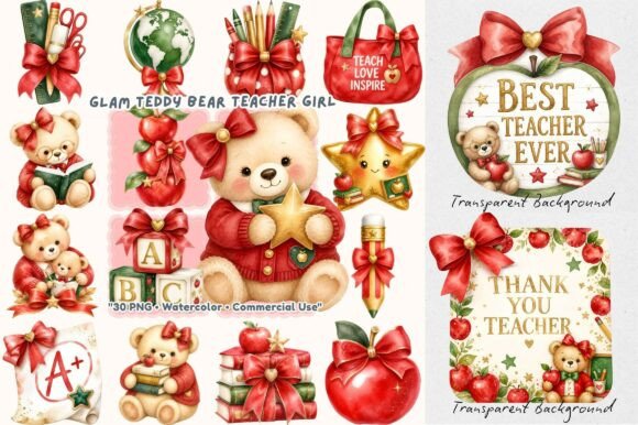 Glam Teacher & Teddy Bear Classroom PNG Graphic by JidapaDesign ...