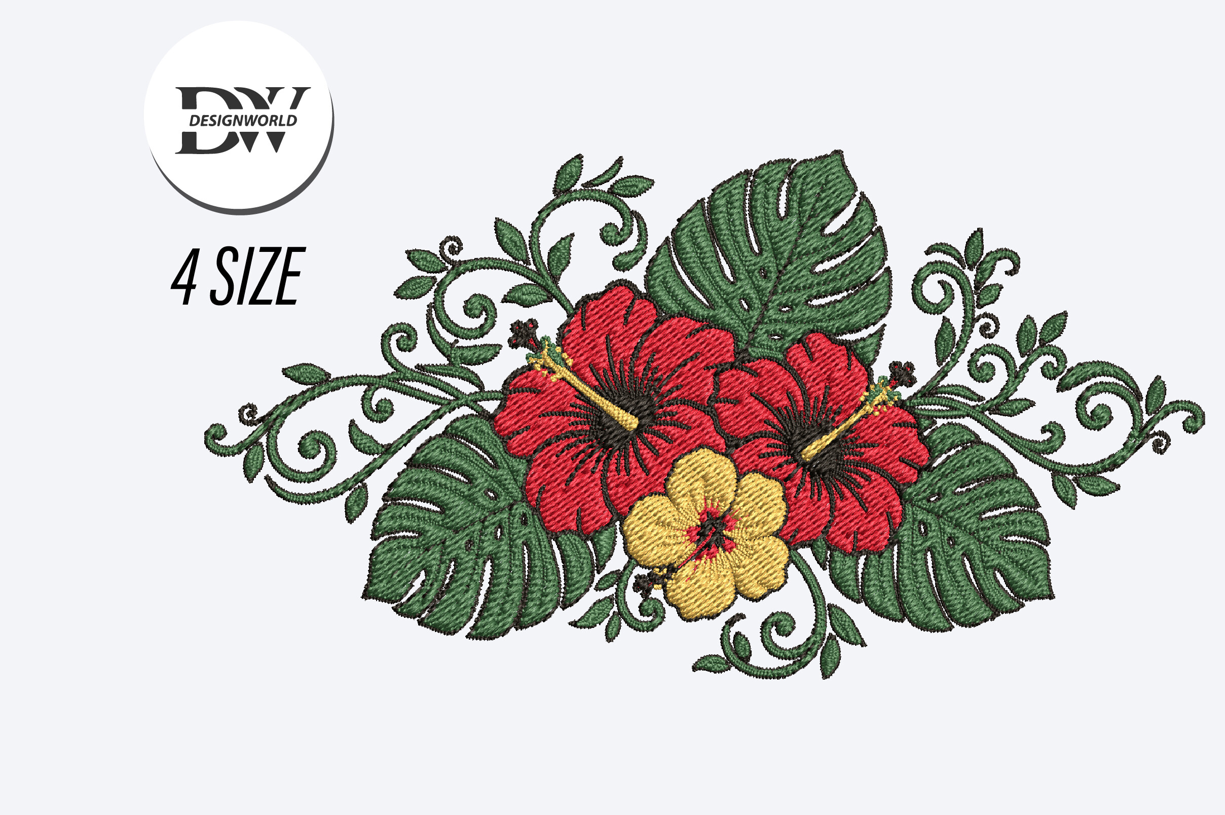 Hibiscus Embroidery Design · Creative Fabrica