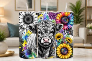 Highland Cow Sunflower 20oz Sublimation Graphic by KDP AMAZING ...