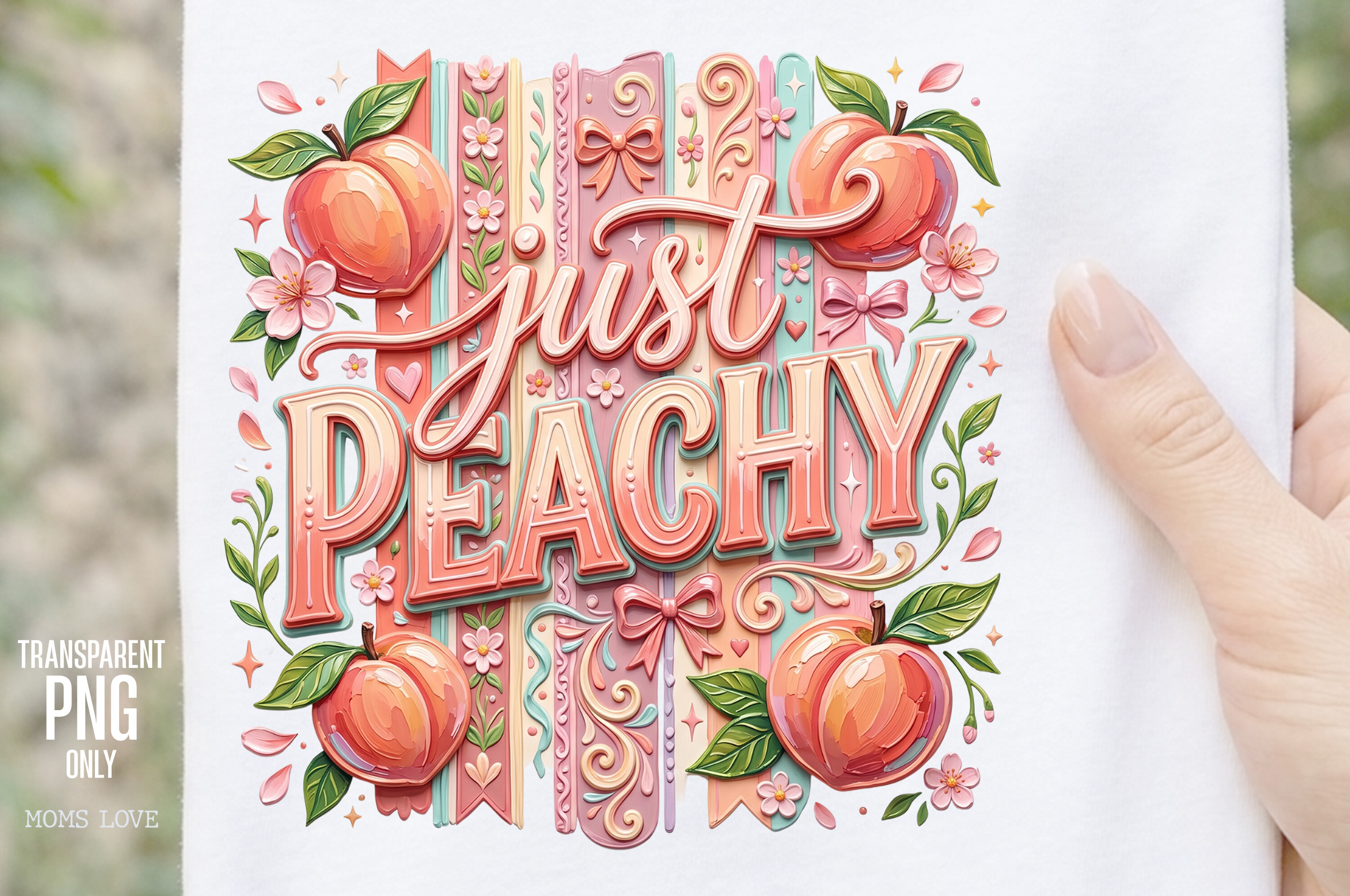 Just Peachy PNG Sublimation Graphic by Moms Love · Creative Fabrica