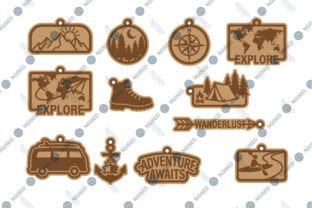 Laser Cut Adventure Keychain Bundle SVG · Creative Fabrica