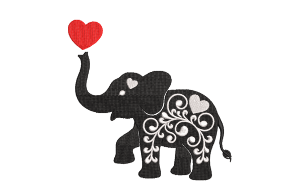 Love Elephant with Heart · Creative Fabrica