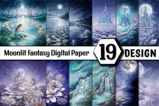 Moonlit Fantasy Digital Paper Graphic by CraftArt2 · Creative Fabrica
