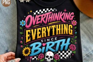 Overthinking Everything Floral Skull PNG Graphic by Bee Prints ...